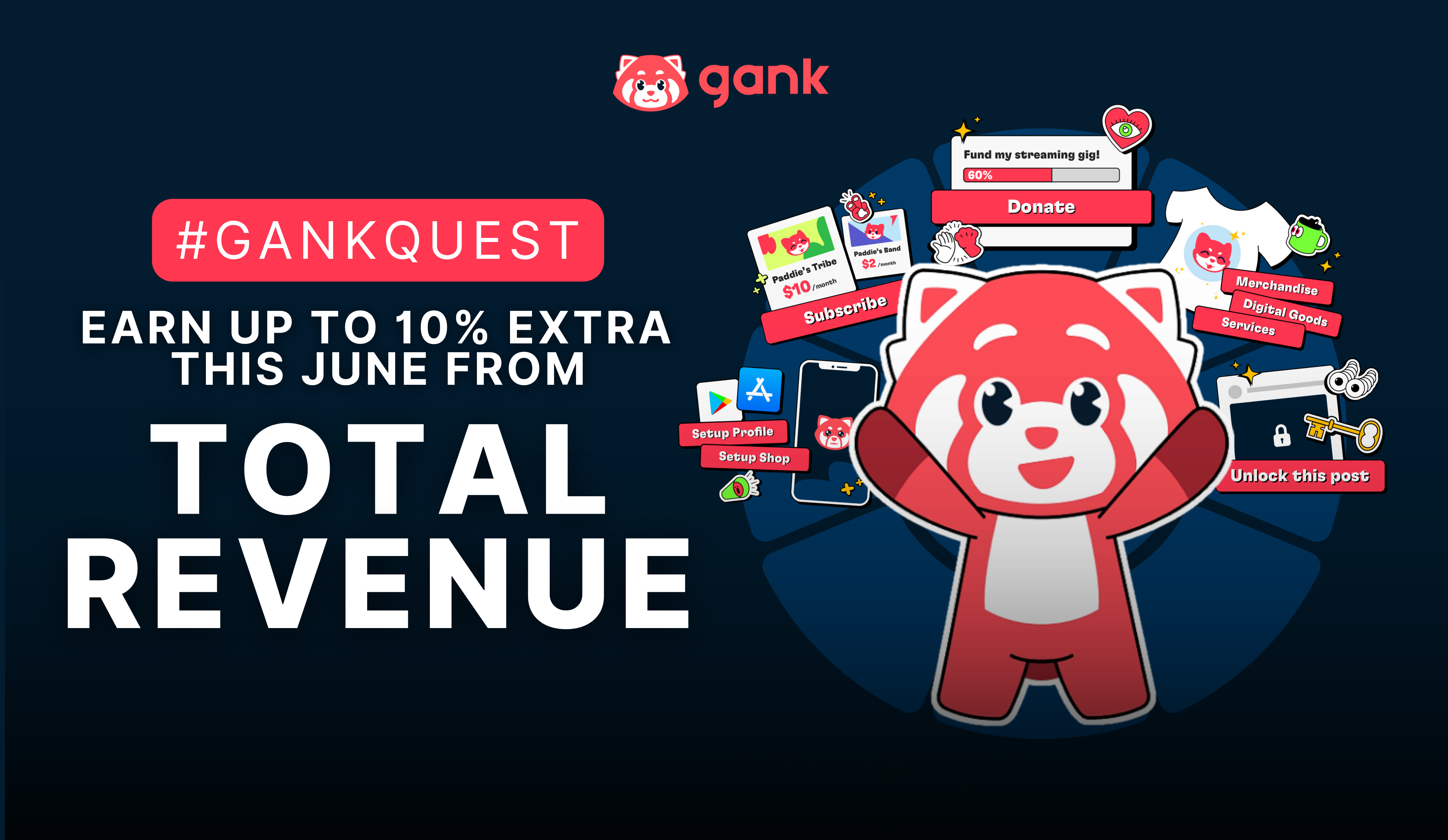 Use any of Gank's FREE features this June and earn up to 10% more in ...